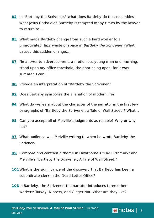 Popular Questions About Bartleby the Scrivener, A Tale of Wall Street ...