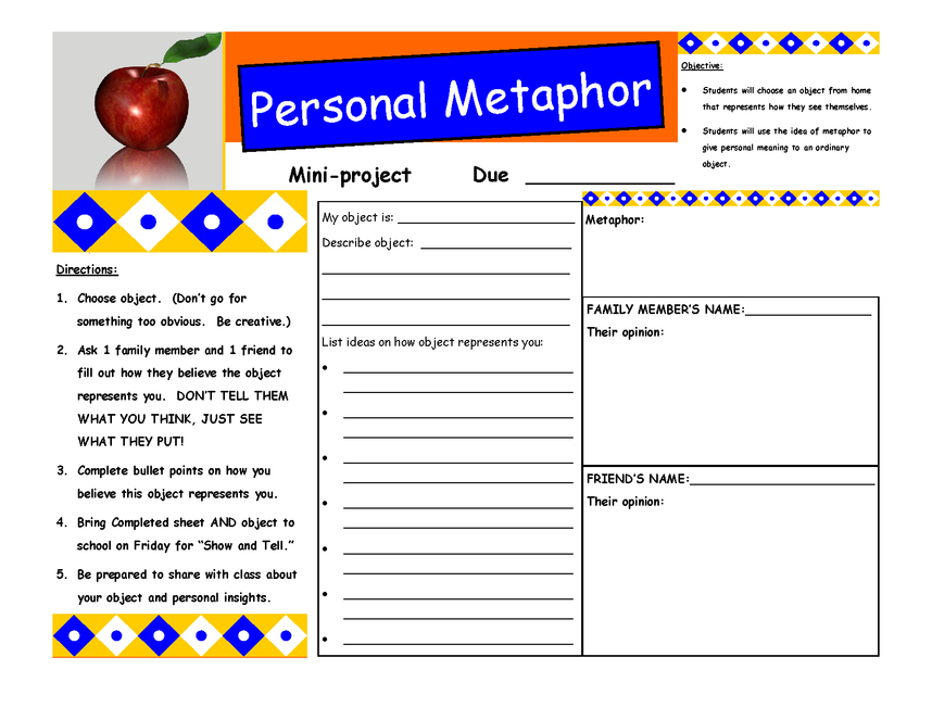 Personal Metaphor Mini-Project - eNotes.com