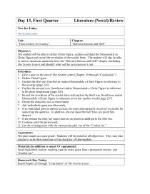 The Scarlet Letter Lesson Plan 4 (American Literature, Day 13) - eNotes.com
