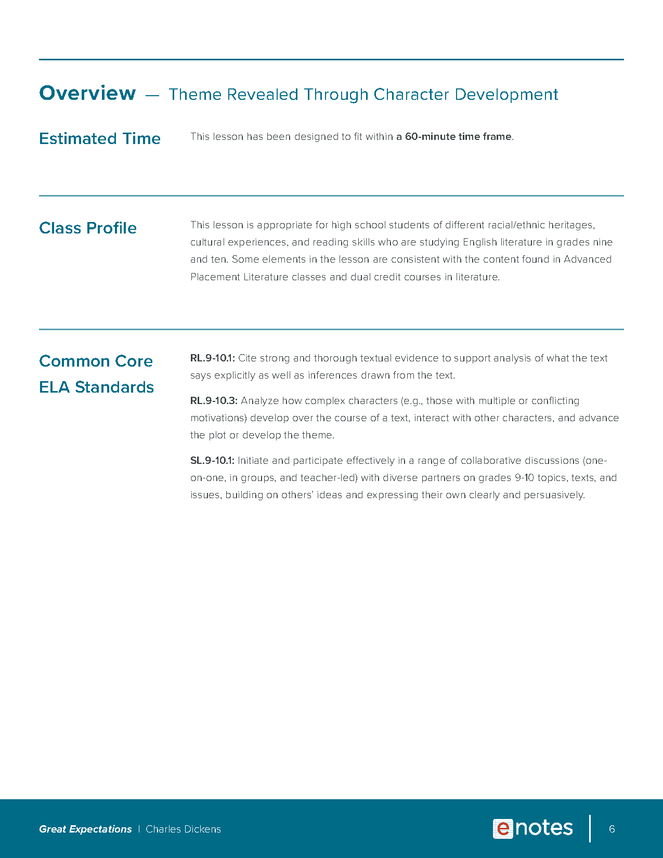 Great Expectations Character Analysis Lesson Plan - eNotes.com