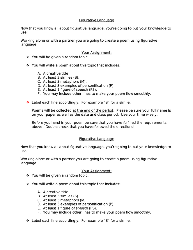 Figurative Language Poem - eNotes.com