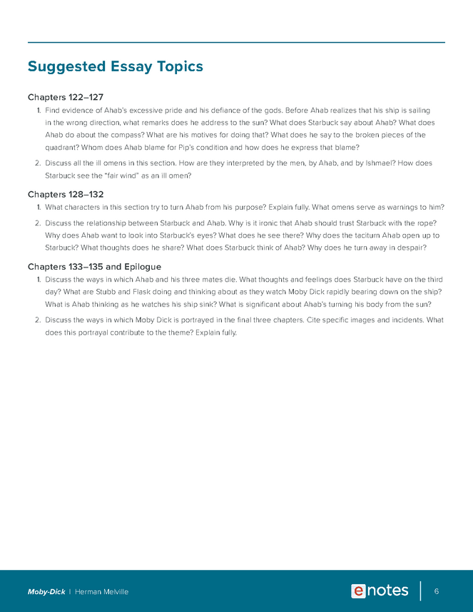 Moby-Dick Essay Topics and Outlines - eNotes.com