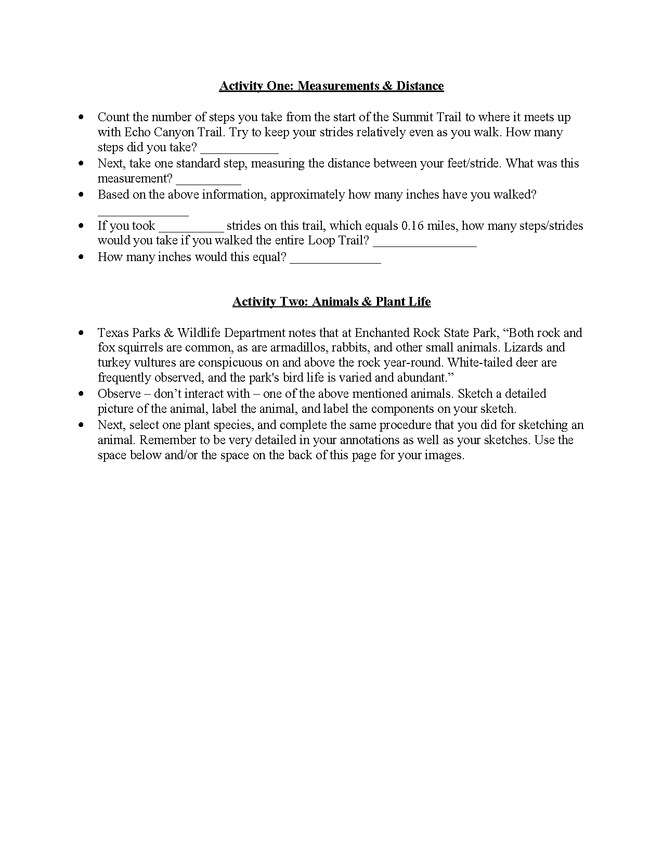 State Park field trip lesson plan - eNotes.com