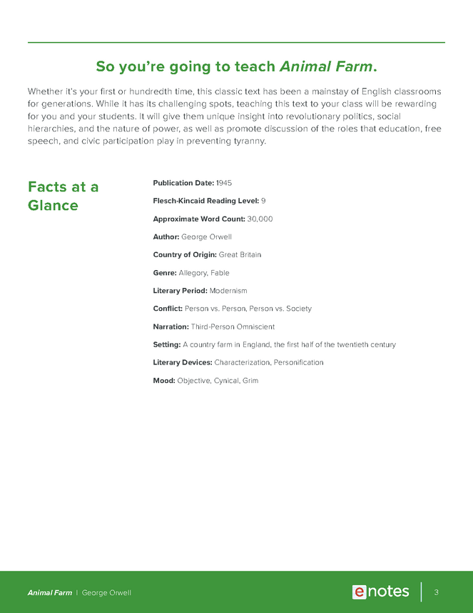 Animal Farm eNotes Teaching Guide - eNotes.com