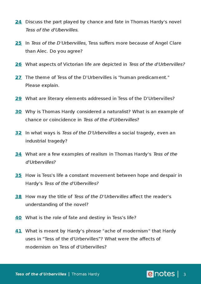 Popular Questions About Tess of the d'Urbervilles - eNotes.com