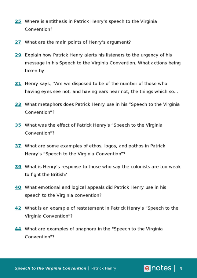 Popular Questions About Speech to the Virginia Convention - eNotes.com