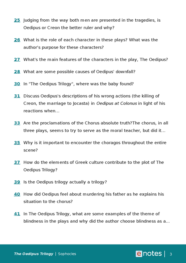Popular Questions About The Oedipus Trilogy - eNotes.com