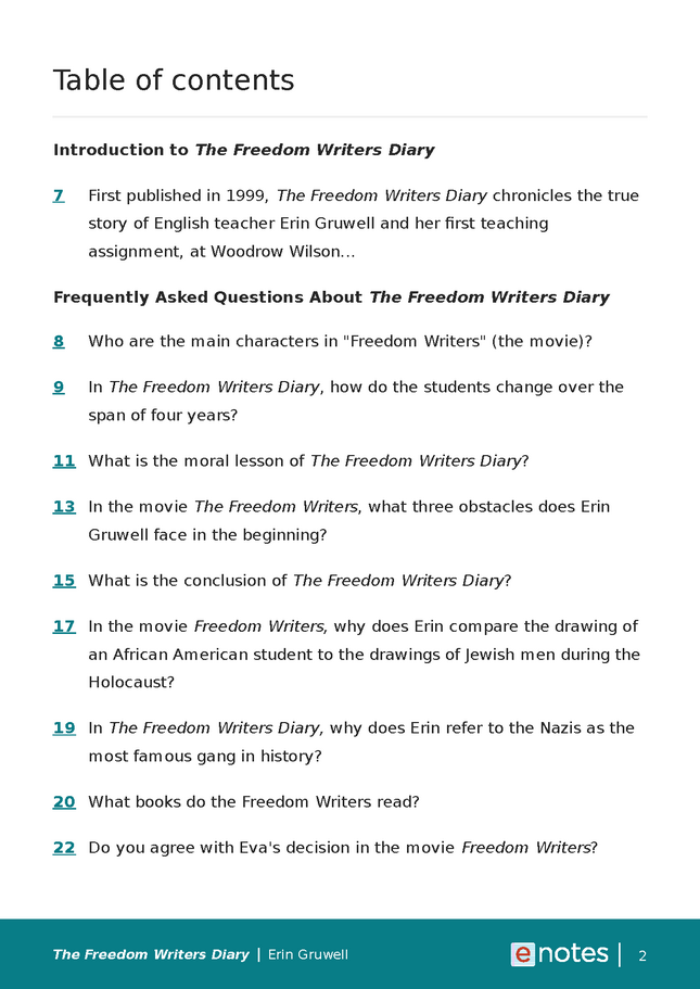 Popular Questions About The Freedom Writers Diary - eNotes.com