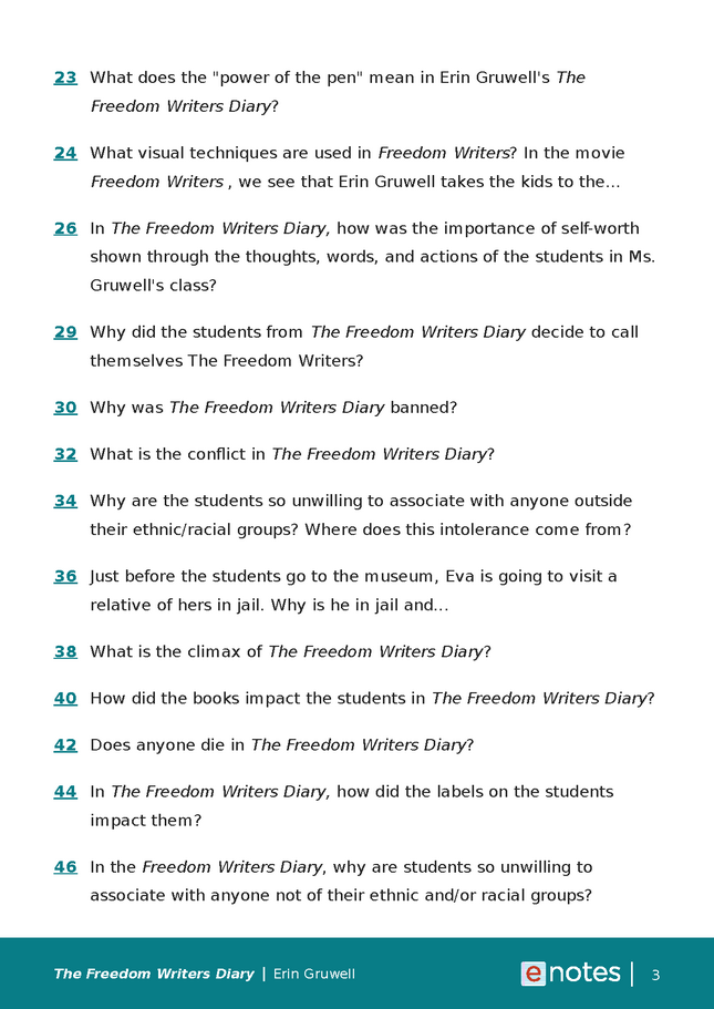 Popular Questions About The Freedom Writers Diary - eNotes.com