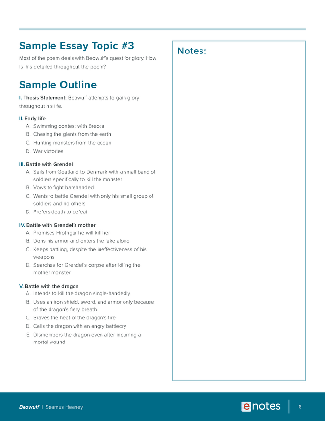 Beowulf Essay Topics and Outlines - eNotes.com