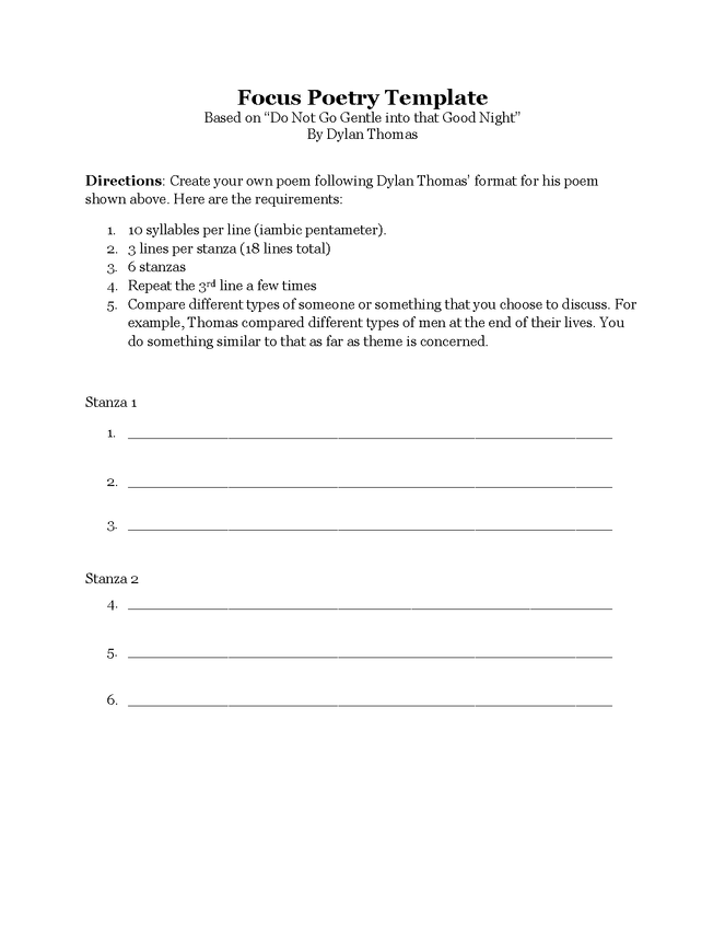 Focus Poetry Template - eNotes.com