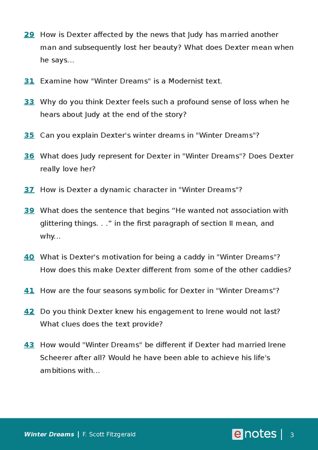 Popular Questions About Winter Dreams - eNotes.com