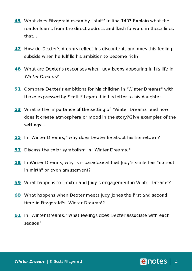 Popular Questions About Winter Dreams - eNotes.com
