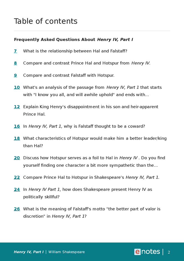 Popular Questions About Henry IV, Part I - eNotes.com