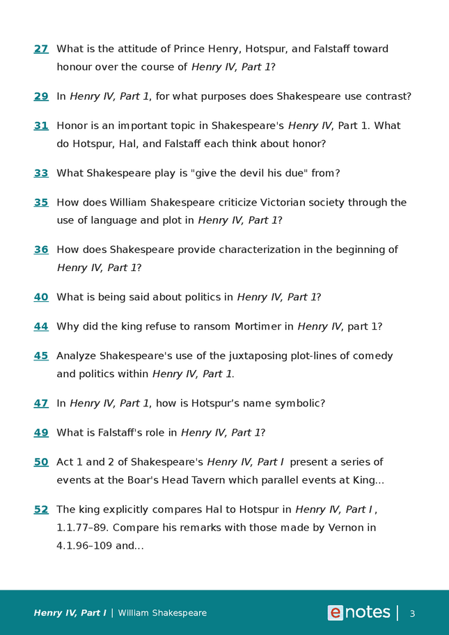 Popular Questions About Henry IV, Part I - eNotes.com