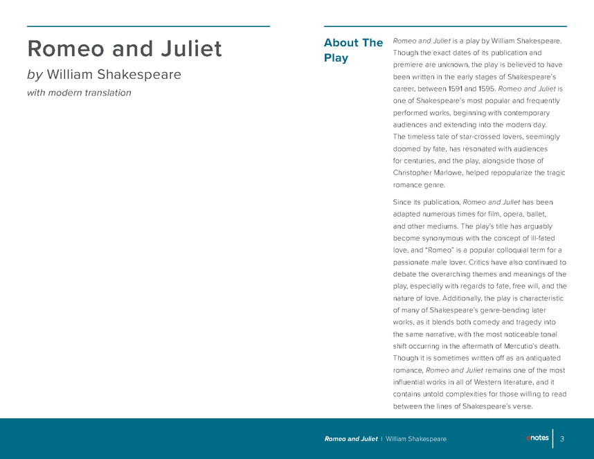 Modern Translation: Romeo and Juliet - eNotes.com