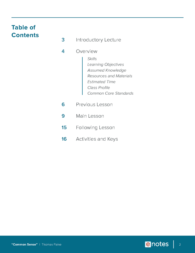 Common Sense Rhetorical Devices Lesson Plan - eNotes.com