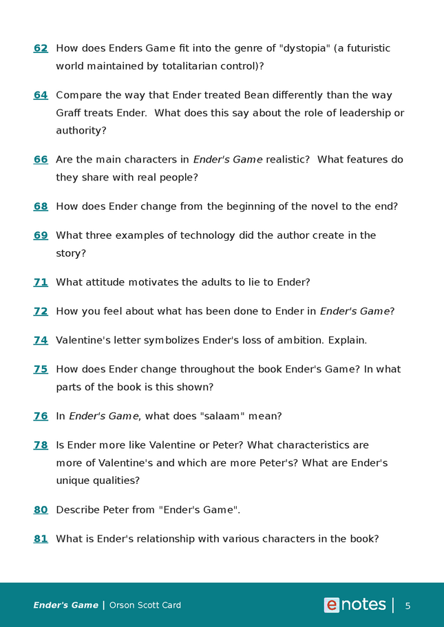 Popular Questions About Ender's Game - eNotes.com