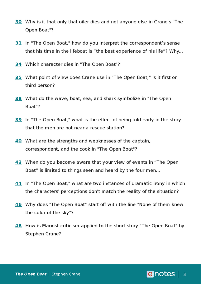Popular Questions About The Open Boat - eNotes.com