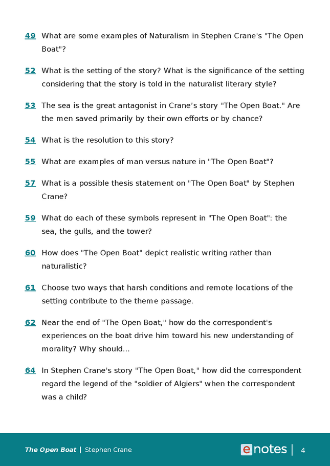 Popular Questions About The Open Boat - eNotes.com