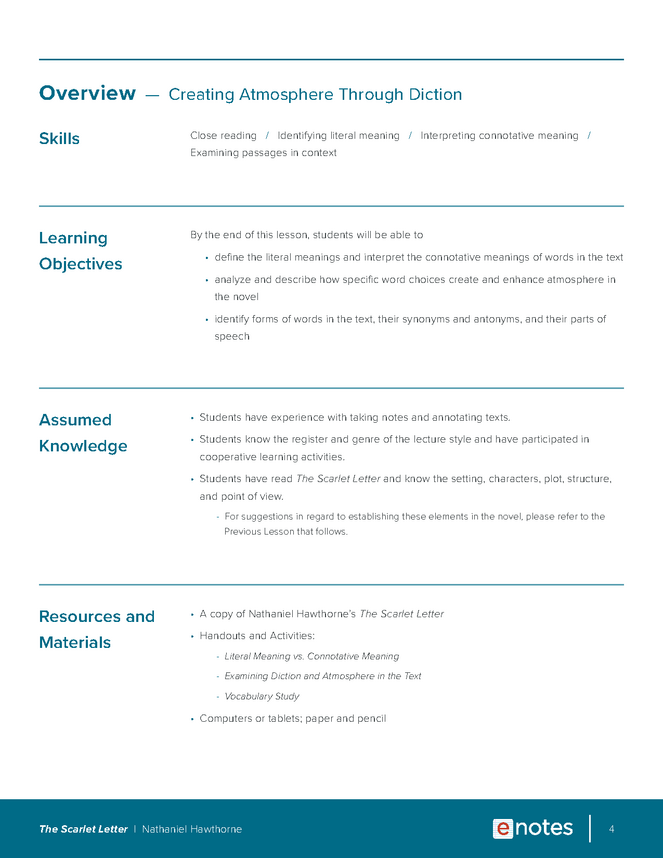 The Scarlet Letter Vocabulary Lesson Plan - eNotes.com