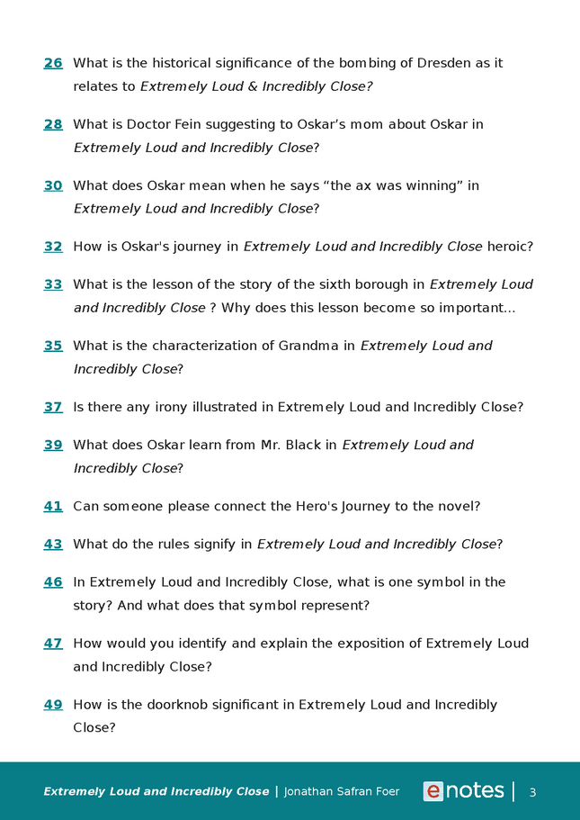 Popular Questions About Extremely Loud and Incredibly Close - eNotes.com