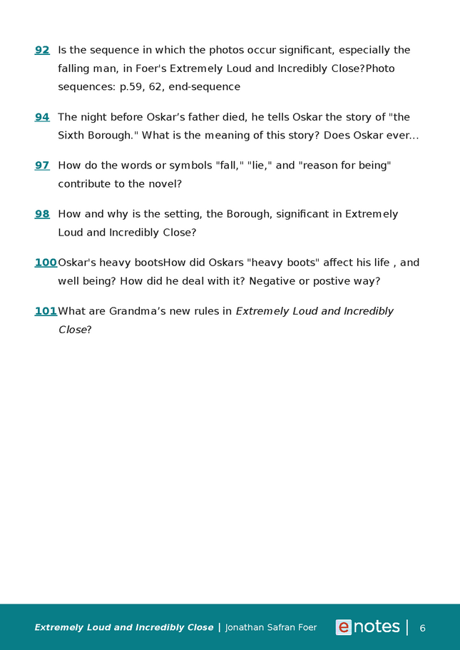 Popular Questions About Extremely Loud and Incredibly Close - eNotes.com