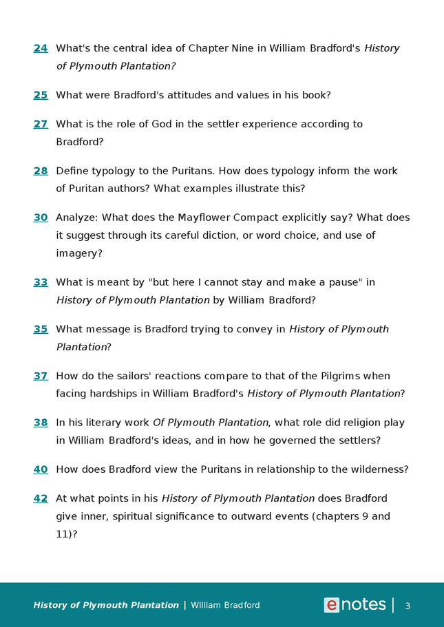 Popular Questions About History of Plymouth Plantation - eNotes.com
