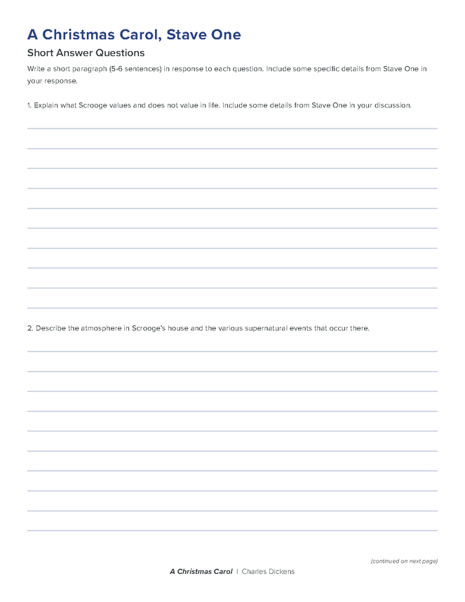 A Christmas Carol Close Reading Quiz - eNotes.com