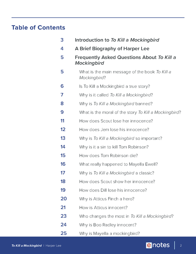 To Kill a Mockingbird FAQ Study Bundle - eNotes.com