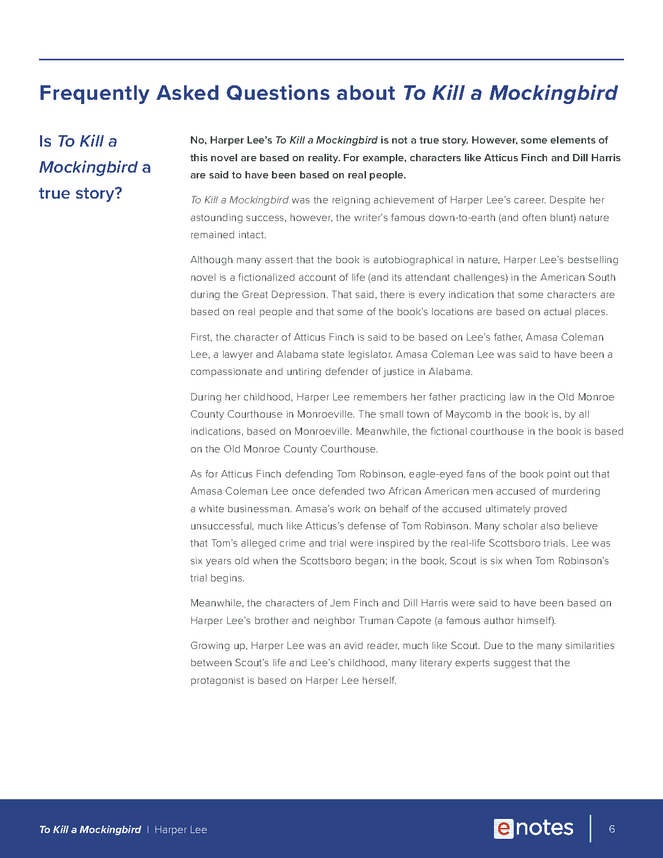 To Kill a Mockingbird FAQ Study Bundle - eNotes.com