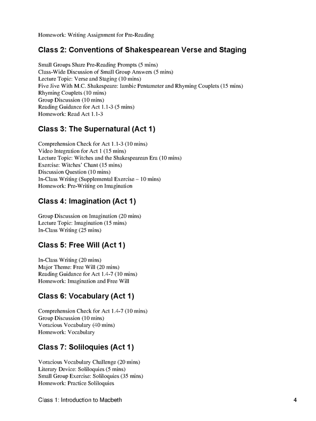 Macbeth Enotes Curriculum Plan Enotes