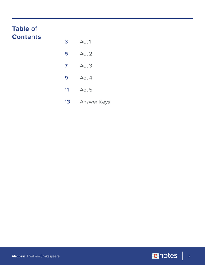 Macbeth Reading Comprehension Quiz - eNotes.com