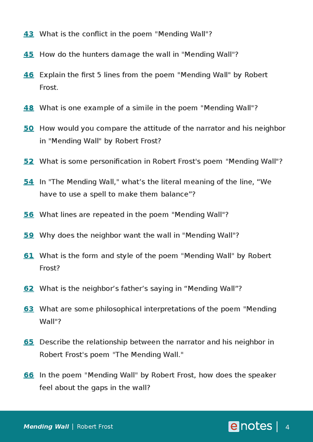 Popular Questions About Mending Wall - eNotes.com