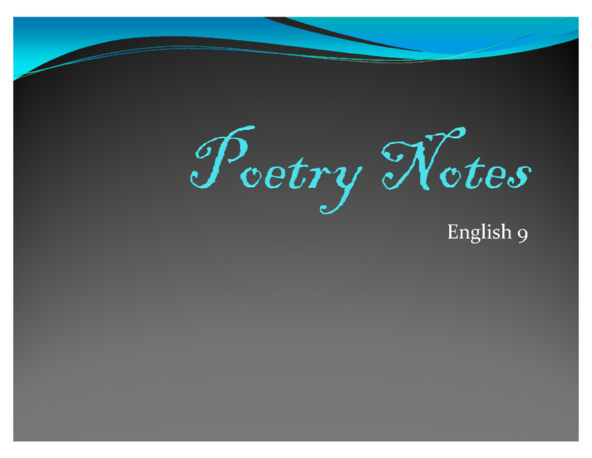 Poetry: Introducing Poetry PowerPoint - eNotes.com