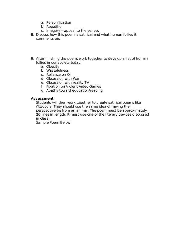 A Crow's Song by Margaret Atwood Lesson Plan - eNotes.com