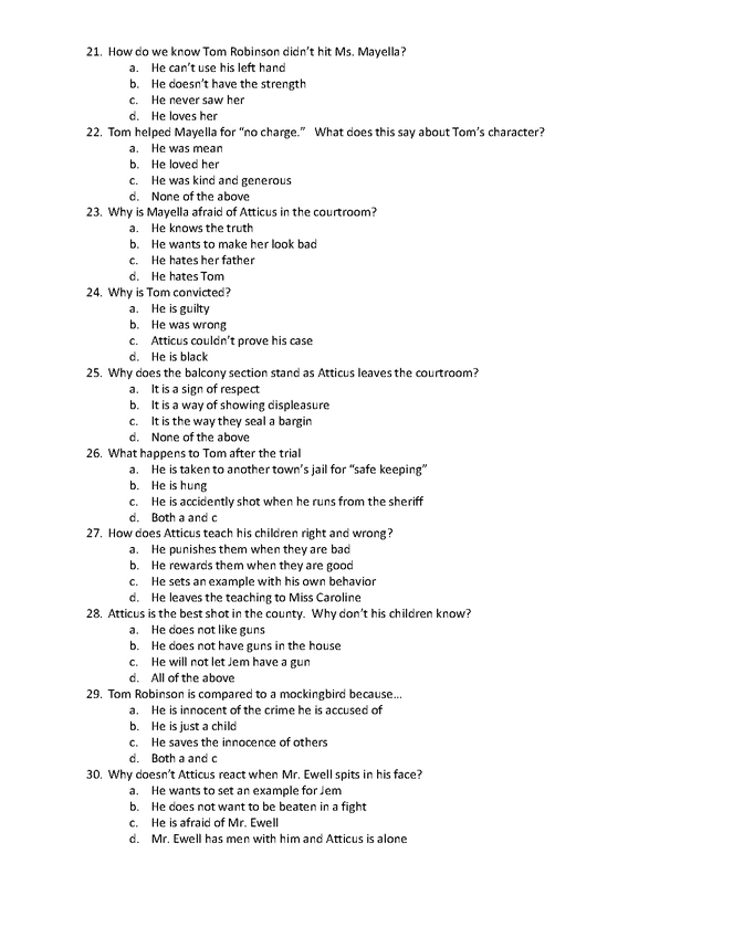 To Kill a Mockingbird: Unit Test - This is a unit test... - Activities