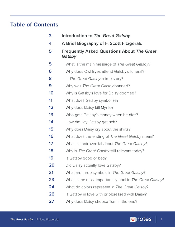 The Great Gatsby FAQ Study Bundle - eNotes.com