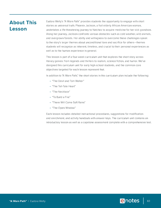 A Worn Path eNotes Lesson Plan - eNotes.com