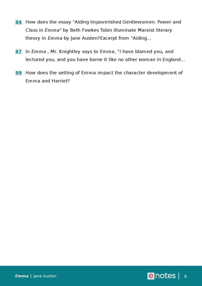 Popular Questions About Emma - eNotes.com