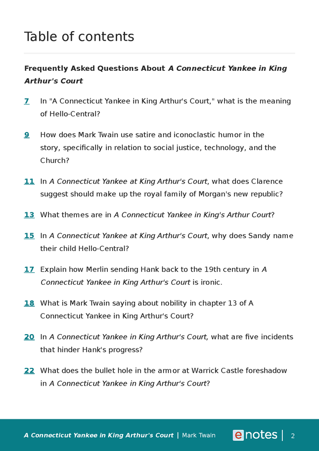 Popular Questions About A Connecticut Yankee in King Arthur's Court ...