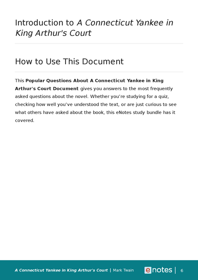 Popular Questions About A Connecticut Yankee in King Arthur's Court ...