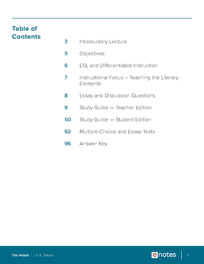 The Hobbit eNotes Lesson Plan - eNotes.com