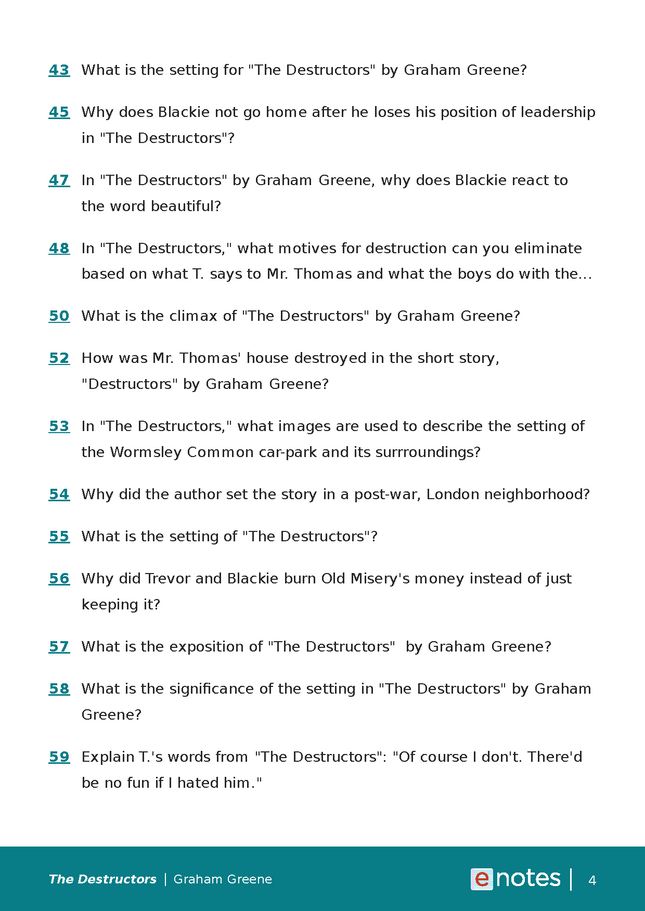 Popular Questions About The Destructors - eNotes.com