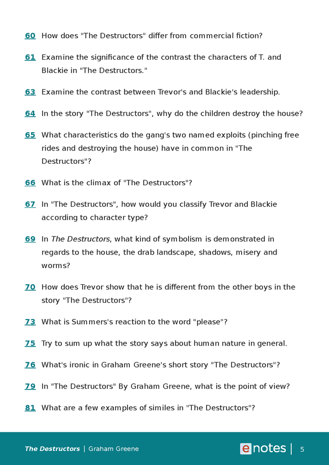 Popular Questions About The Destructors - eNotes.com