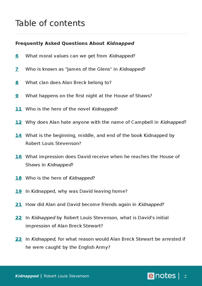 Popular Questions About Kidnapped - eNotes.com