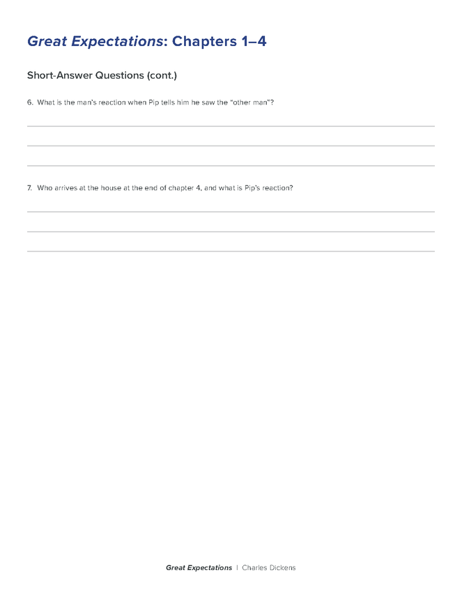 Great Expectations Reading Comprehension Quiz - eNotes.com