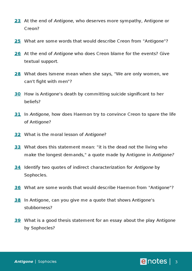 Popular Questions About Antigone - eNotes.com