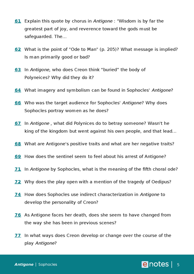 Popular Questions About Antigone - eNotes.com