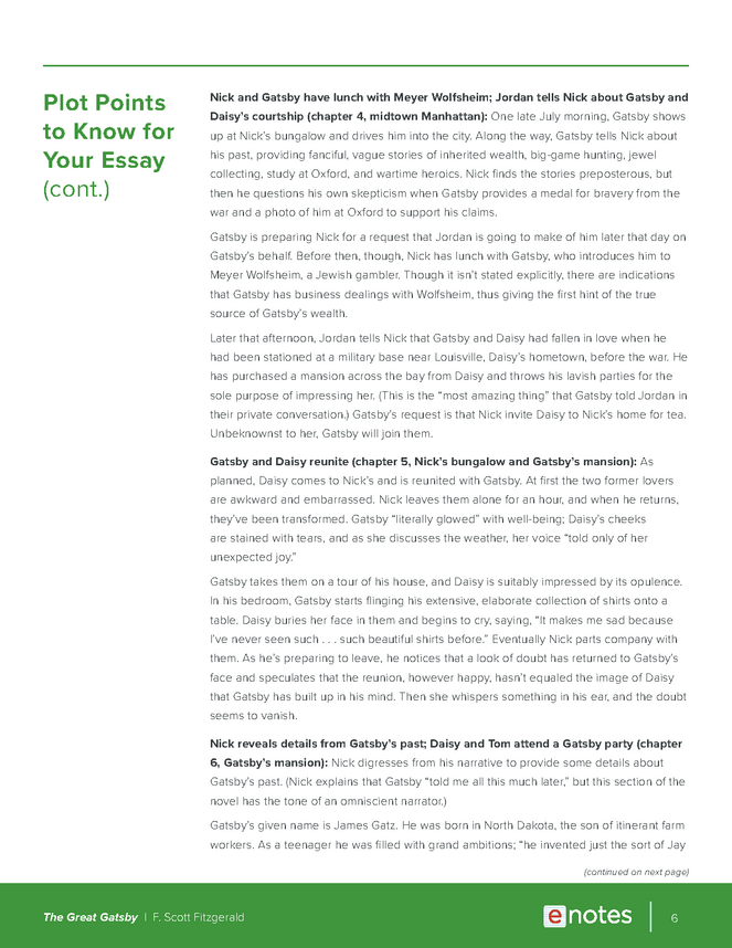 How to Write an Essay on The Great Gatsby - eNotes.com